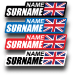 Personalised Bike Name Stickers Name Tag Decals With Country Flag