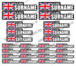 Bike Name Tag Stickers With Country Flag