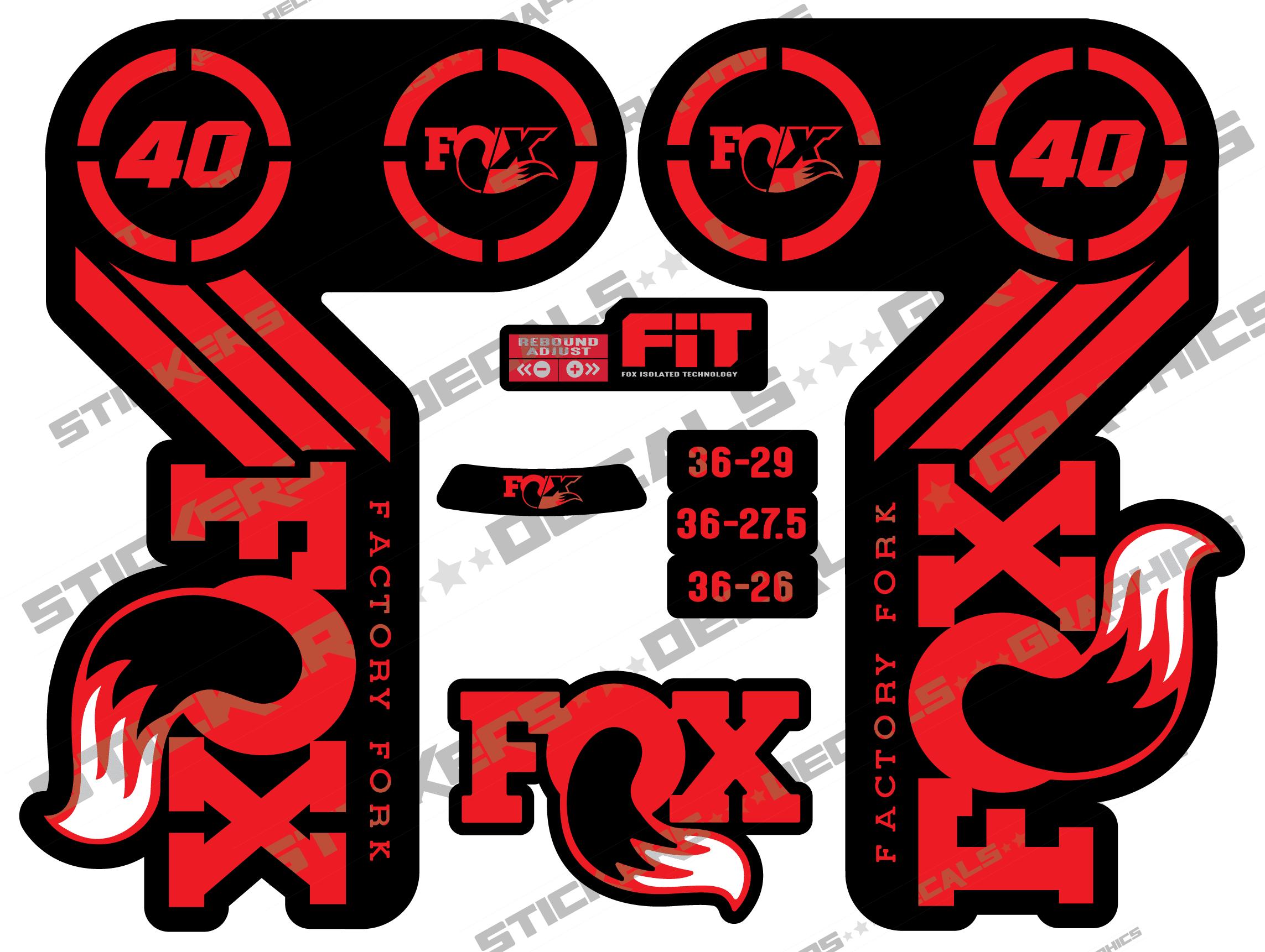 Fox 40's Heritage 2015 Decals Fork Stickers
