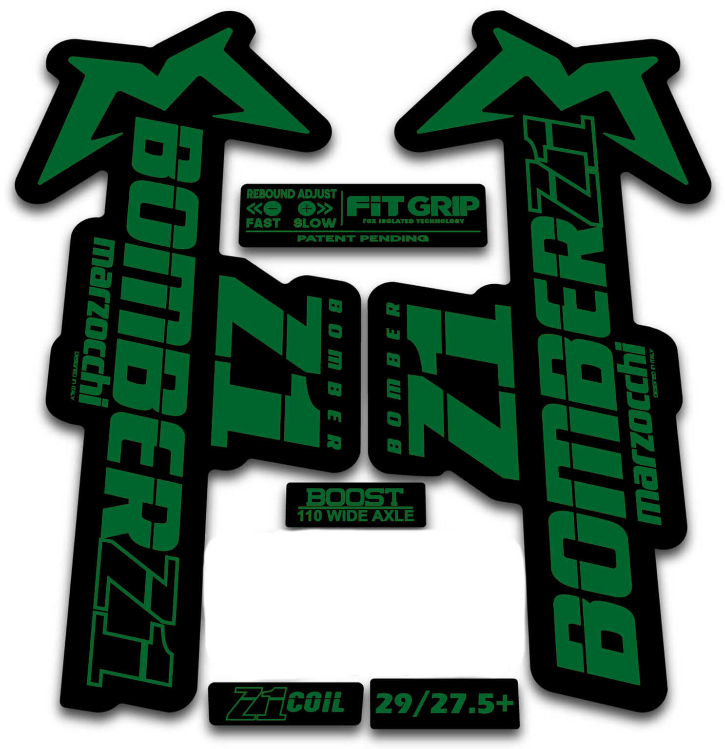 Marzocchi Z1 Bomber GRIP Fork Stickers 2020 2022 - 27.5 & 29er
