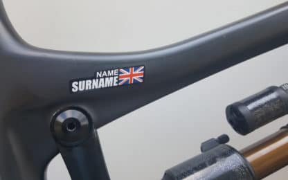 Bike Name Tag Stickers With Country Flag