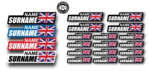 Personalised Bike Name Stickers Name Tag Decals With Country Flag